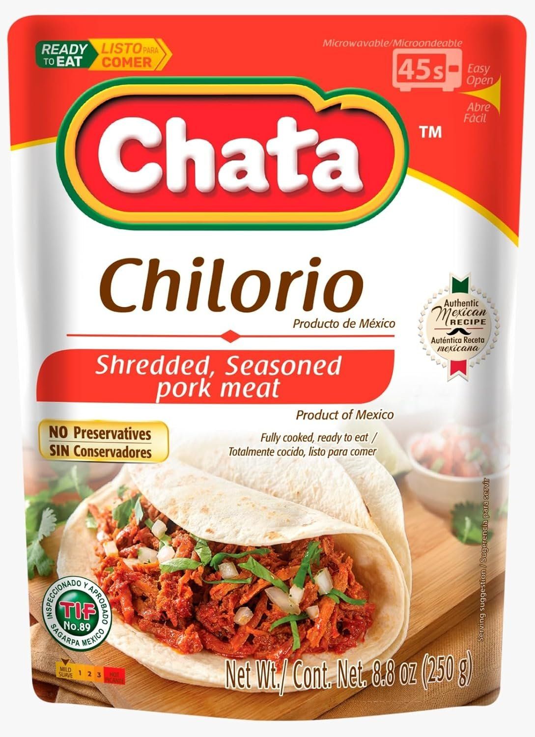 Chata Chilorio Shredded Pork 215g - Authentic Mexican Seasoned Pork ...