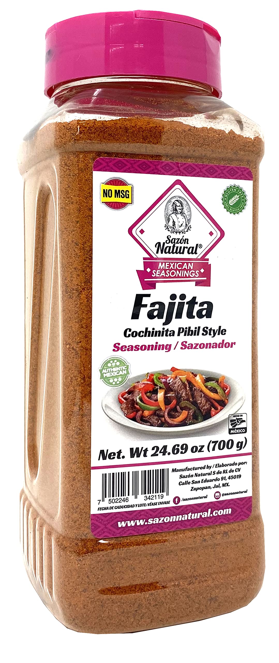 Sazon Natural Fajitas Seasoning - Sazonador Fajitas (550g) - Parce Canada